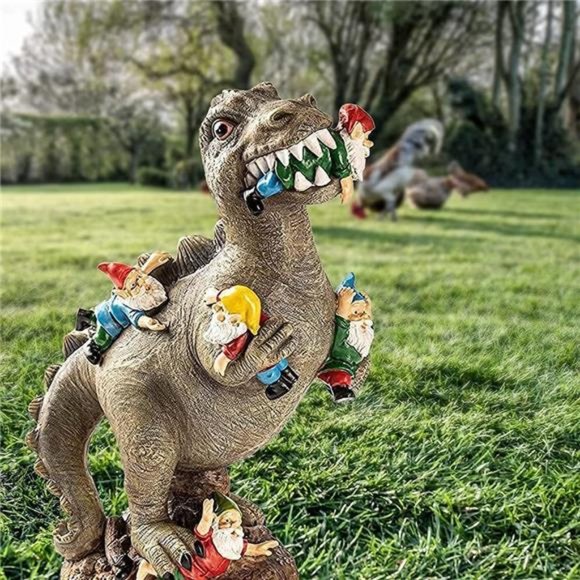 Accents | Dinosaur Eating Gnomes Garden Decor Outdoor Statue | Poshmark